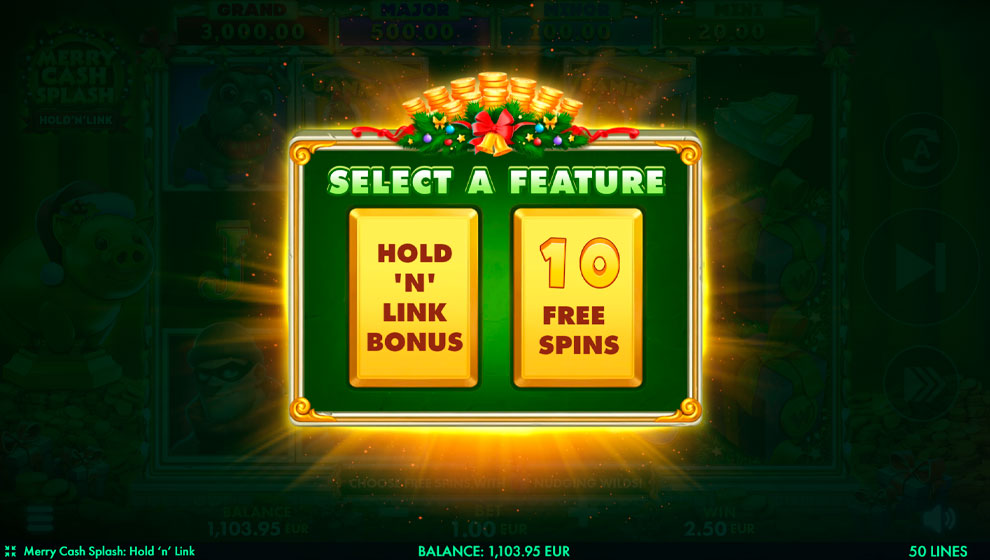 Merry Cash Splash: Hold'N'Link online slot by Netgame Entertainment