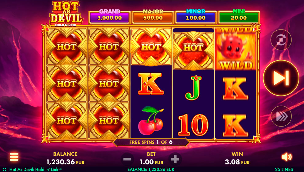 Hot As Devil: Hold 'N' Link online slot by Netgame Entertainment